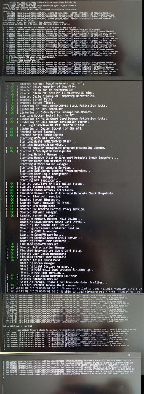 Multiple Errors During Boot Rtuxedocomputers