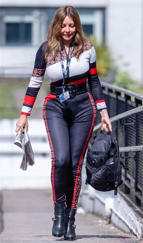 Carol Vorderman 59 Squeezes Eye Popping Curves Into Saucy Skintight Leather Catsuit Daily Star