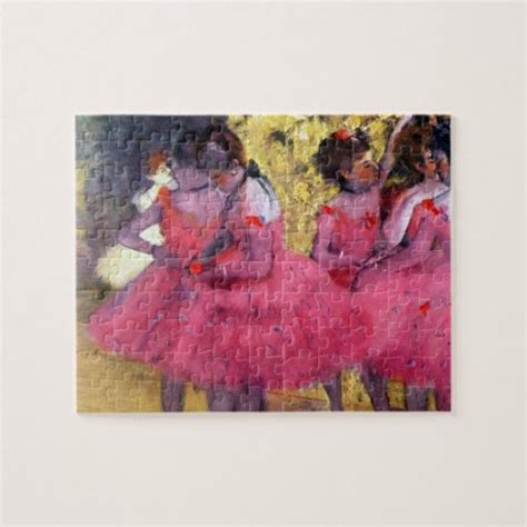 The Pink Dancers Before The Ballet By Edgar Degas Jigsaw Puzzle Zazzle