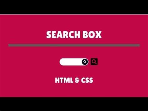 Expandable CSS Search Box Using Only HTML CSS YouTube Html Css Css Tutorial Css