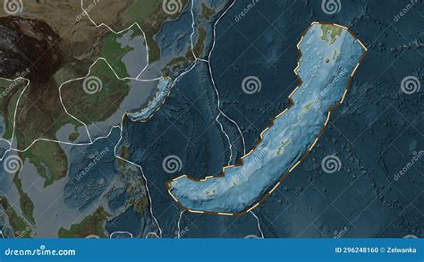 Okinawa Plate Extracted Fahey Topografic Stock Illustration Illustration Of Ridge