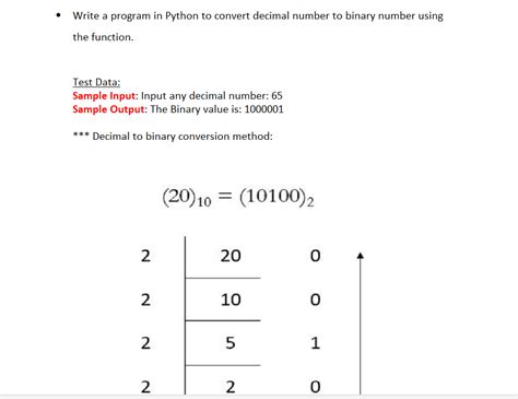 Solved Write A Program In Python To Convert Decimal Number