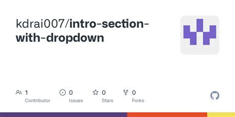 GitHub Kdrai Intro Section With Dropdown