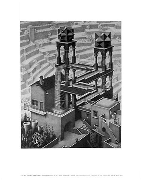 Reproducciones De Arte Del Museo Cascada 1961 De Maurits Cornelis Escher Inspirado Por 1898