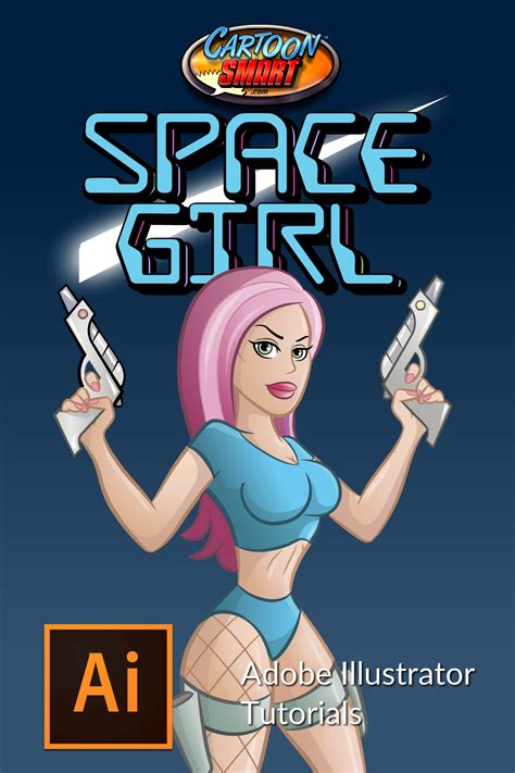 How To Draw A Pin Up Style Space Girl In Adobe Illustrator Tutorial Index CartoonSmart Com