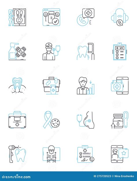 Customized Healthcare Linear Icons Set Personalized Tailored Unique Individualized Bespoke
