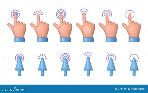 Puntero De Mano De Cursor De Computadora Y Pantalla Realista Ilustración Del Vector Puntero De Mano De Cursor De Computadora Y Pantalla Realista Ilustración Del Vector