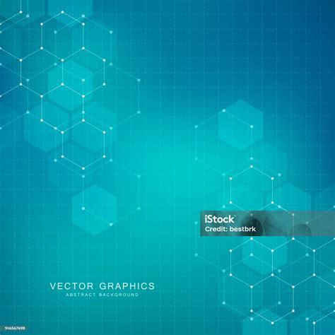 Ilustración De Fondo De Tecnología Con Hexágonos Estructura Molecular Y