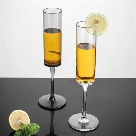 1pcs Acrylic Champagne Glasses Wedding Party Flutes Bevel Wine Glass