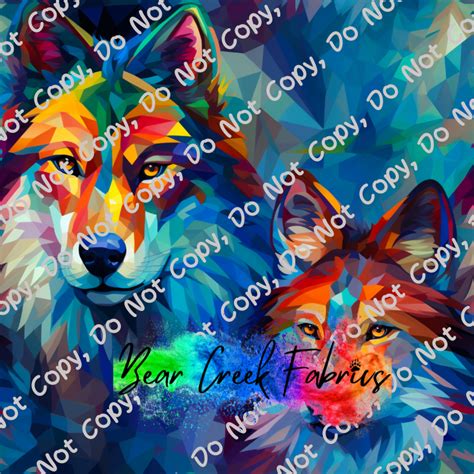 Geometric Wolves Bear Creek Fabrics
