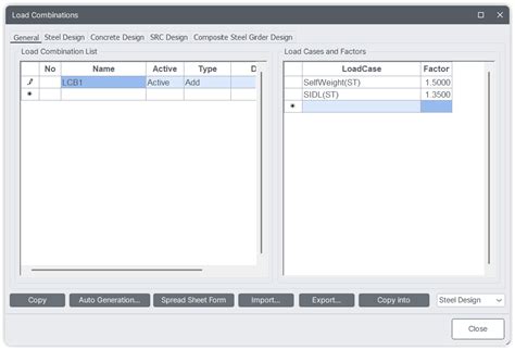 Load Combination Midas Python