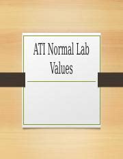 ATI Normal Lab Values Pptx ATI Normal Lab Values Cardiac Enzymes Course Hero