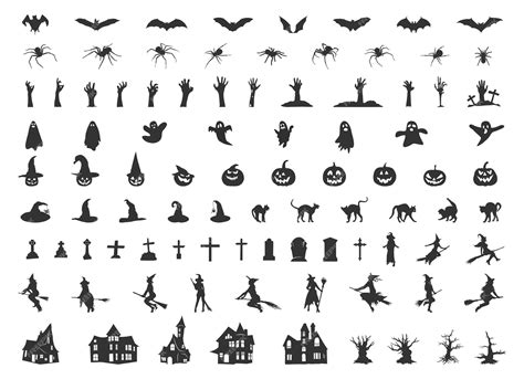 Siluetas De Halloween Paquete De Halloween Colección De Siluetas