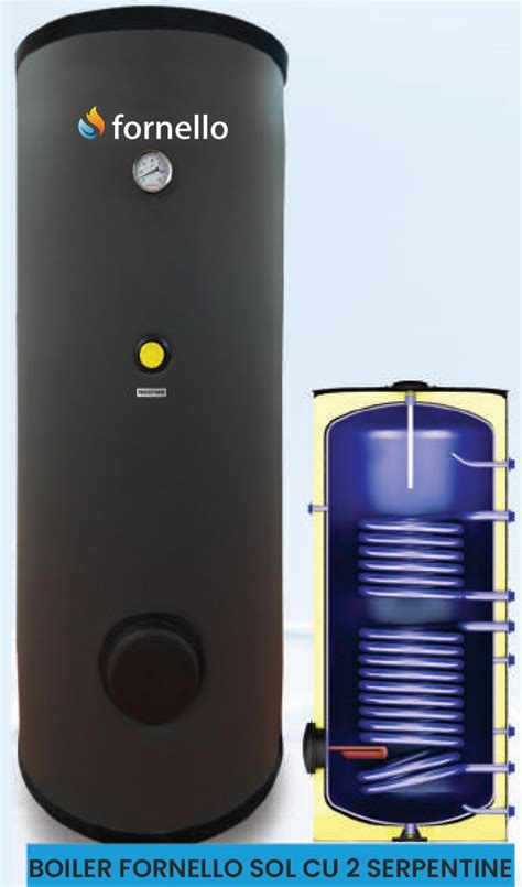Boiler Cu 2 Serpentine FORNELLO SOL 300 LT 2S Pentru Centra