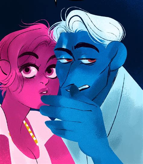 An Image Of A Man And Woman That Are Looking At Each Others Eyes
