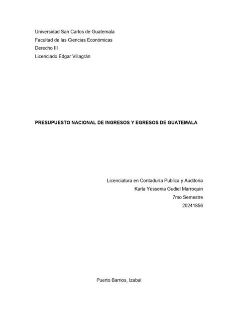 Presupuesto Nacional Pdf Presupuesto Ministerio Departamento De