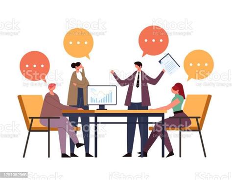 사업가 사무실 노동자 문자 집단 팀 사고 프로젝트 프로세스 개념을 작업합니다 벡터 플랫 그래픽 디자인 일러스트레이션 개념에 대한