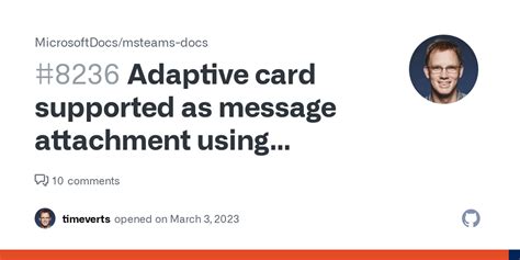 Adaptive Card Supported As Message Attachment Using Connectors For