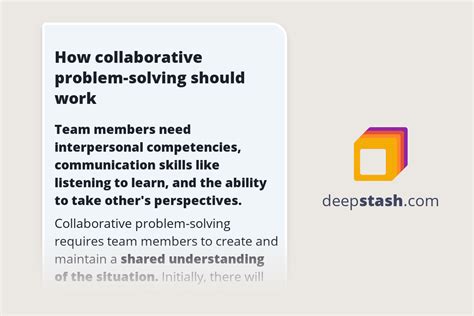 How Collaborative Problem Solving Should Work Deepstash