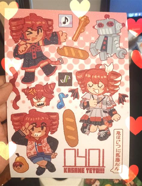 Teto Kasane Glitter Sticker Sheet Etsy