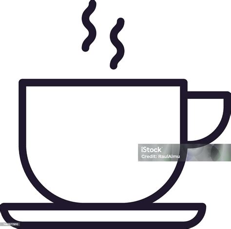 커피 벡터 라인 아이콘의 컵입니다 웹 사이트 디자인 온라인 상점 회사 책 광고를위한 프리미엄 품질의 로고 흰색 배경에 격리된 검은색 윤곽선 그림 0명에 대한 스톡 벡터 아트