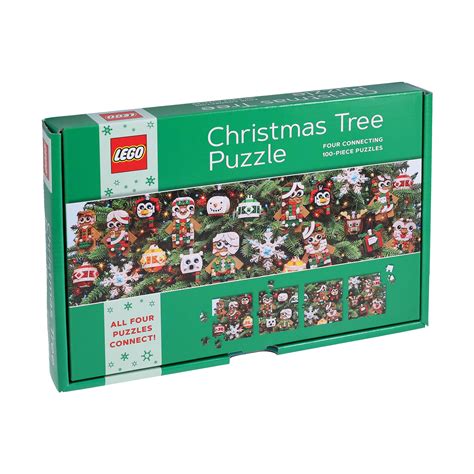 Lego Christmas Tree Puzzle Four Connecting 100 Piece Puzzles Amazon