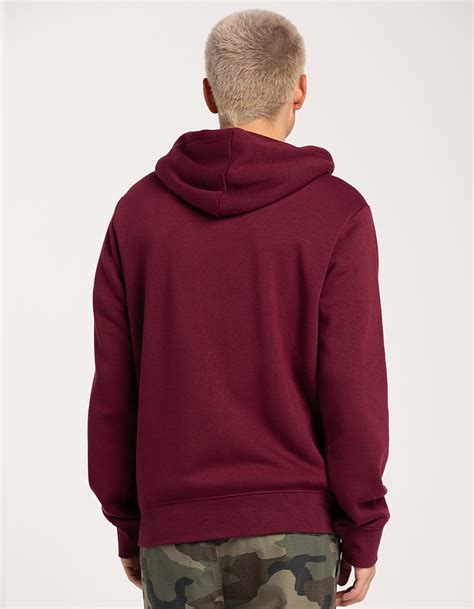 Rsq Mens Full Zip Fleece Hoodie Burgundy Tillys