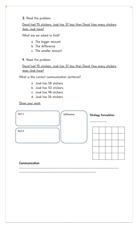 Math Exercise Workshop Additive Comparison Word Problems Pdf