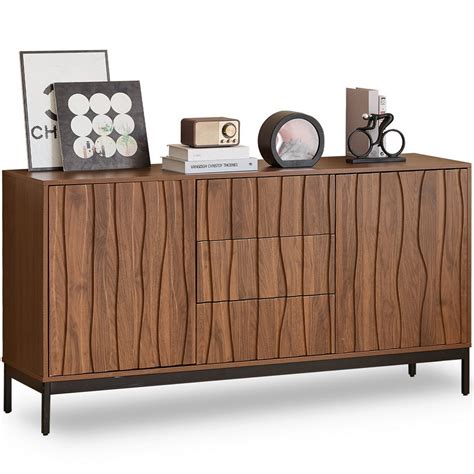 Seedwave Sideboard Retro Sideboard Anti Kipp Grifflose Kommode Mit 2