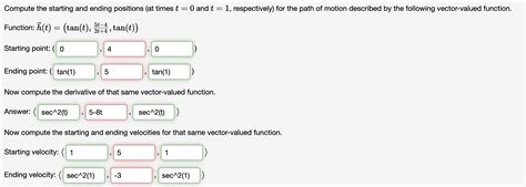 [solved] T 0 And T 1 Respectivelyvec H T Tan T 5t 4