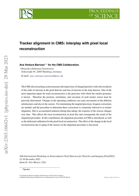 PDF Tracker Alignment In CMS Interplay With Pixel Local Reconstruction