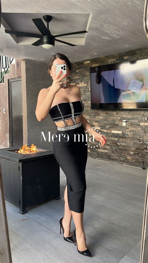 Vestido Strapless Negro Con Piedras Meremiamx