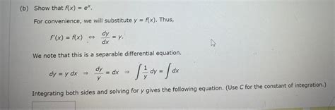 Solved B Show That Fxex For Convenience We Will