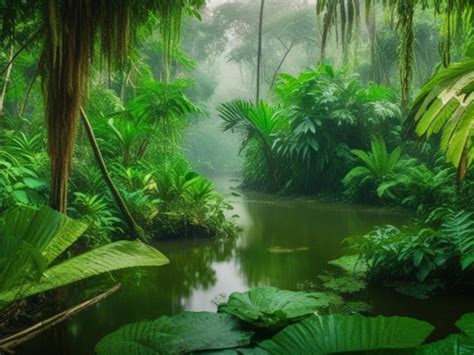 Premium Photo A Lush Vibrant Amazon Rainforest Amazonian Forest
