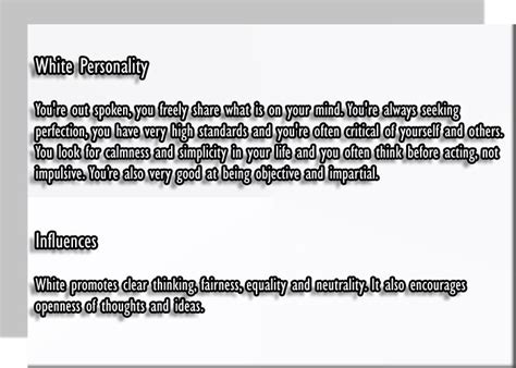 White Personality Meaning Affects Color Psychology Color Color