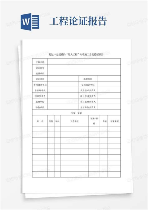 超过一定规模的危大工程专项施工方案论证报告word模板下载编号lvjevzwj熊猫办公