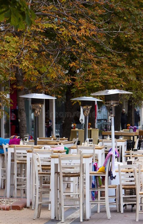 Sofia Cafe Tables Street Stock Image Image Of Autumn 45299727
