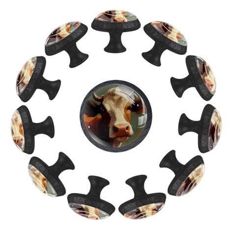 12 Pack Round Glass Drawer Knobs For Kitchen Cabinet With Screws