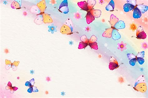 Fondo De Mariposa Colorida Acuarela Vector Gratis