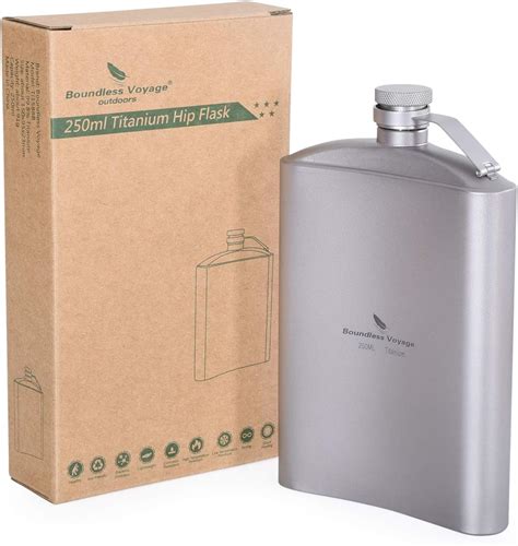 Boundless Voyage Titanium Hip Flask Ml Rectangular Smooth Finish Silver Amazon Co Uk