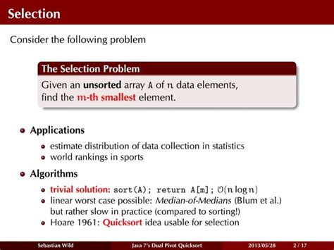 Quickselect Under Yaroslavskiy S Dual Pivoting Algorithm Ppt
