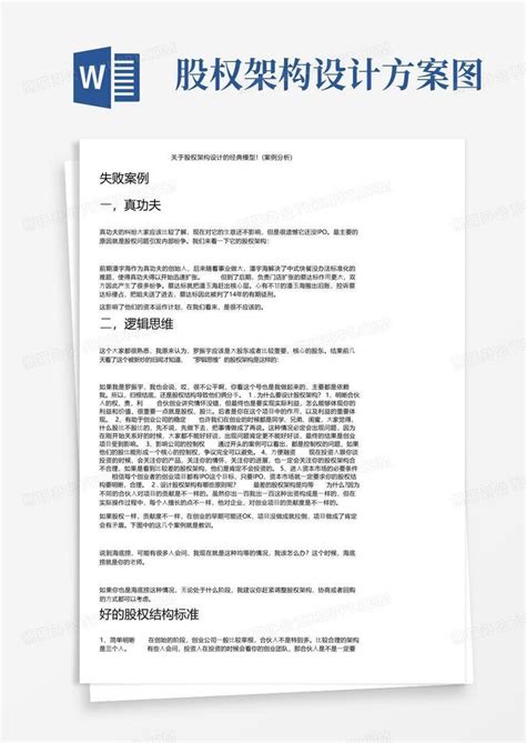 关于股权架构设计的经典模型！（案例分析）word模板下载 编号lobxkgvq 熊猫办公