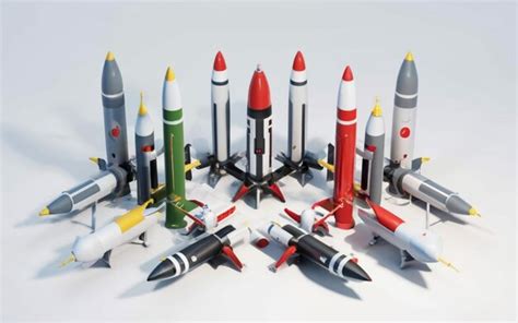 Colección De Misiles De Crucero Planos Conjunto De Armas De Combate