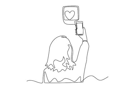 Premium Vector Single One Line Drawing Back View Of Woman Taking