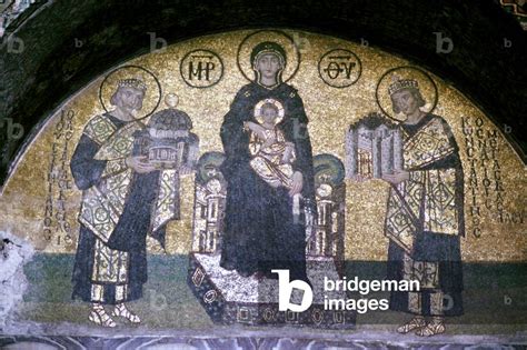 Image Of Aya Sophia Mosaic Of Justinian Mary And Jesus And