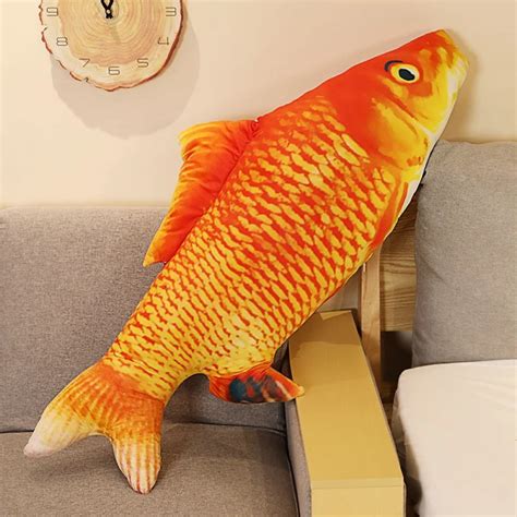 30 80cm 3d Simulation Gold Fish Plush Toys Stuffed Soft Animal Carp