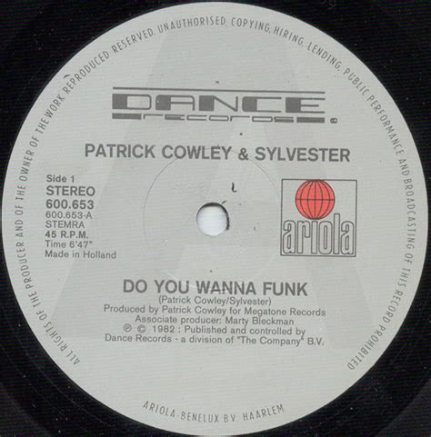 Patrick Cowley And Sylvester Do You Wanna Funk 1982 Vinyl Discogs