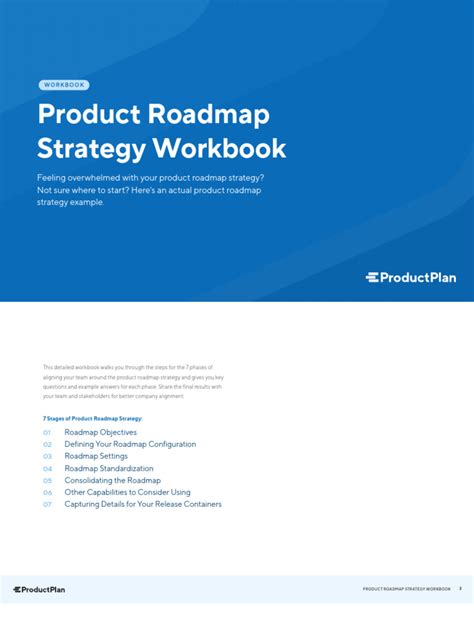 Product Roadmap Strategy Workbook Productplan Pdf Information Technology Computing