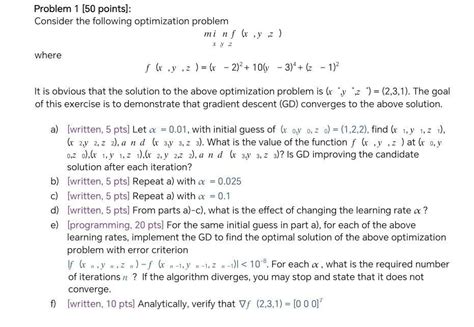 Solved Problem 1 50 Points Consider The Follo Solutioninn