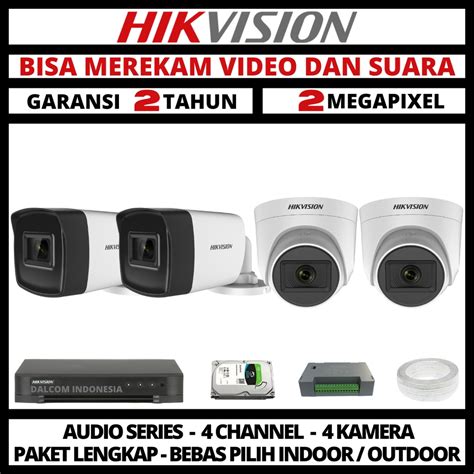 Jual PAKET CCTV HIKVISION 2MP 4 CHANNEL 4 CAMERA TURBO HD 1080P KAMERA